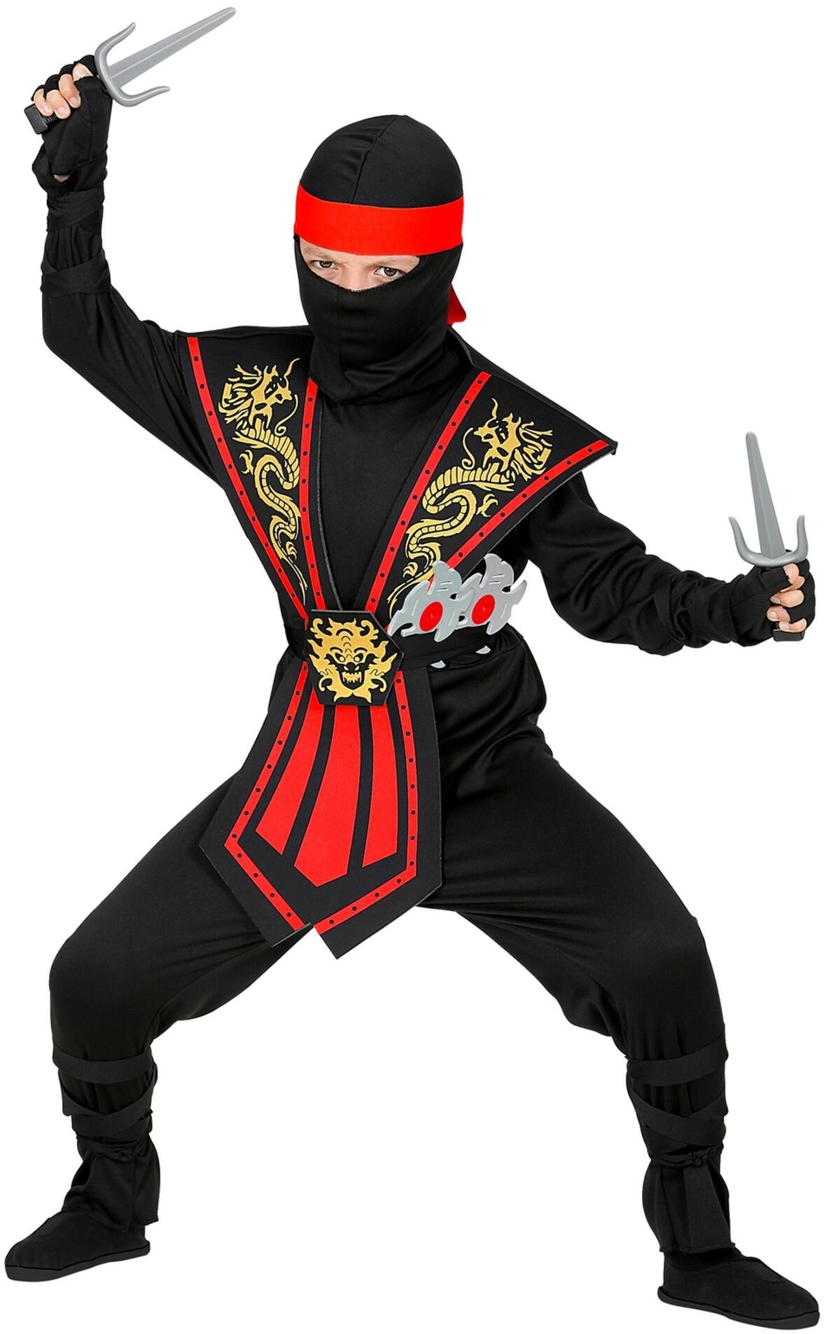 Karneval Jungen Kostüm Roter Kombat Ninja - Faschingskram